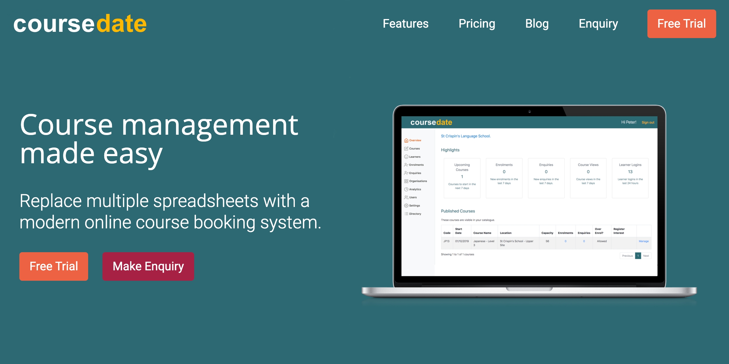 Coursedate - Course Booking and Training Management System